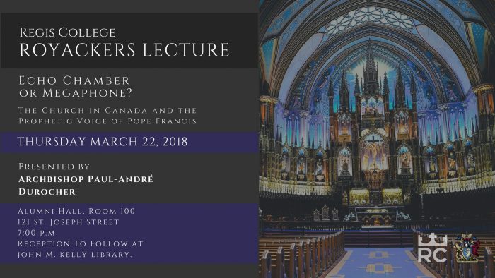 Royackers Lecture 2018 - Regis College